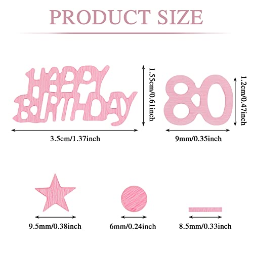 700 Pieces Happy Birthday Confetti Number 80 Metallic Sequins Table Confetti Special Events Cake Confetti Table Scatters Decorations Supplies for Birthday, Anniversary (80th Style)