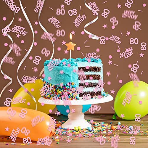 700 Pieces Happy Birthday Confetti Number 80 Metallic Sequins Table Confetti Special Events Cake Confetti Table Scatters Decorations Supplies for Birthday, Anniversary (80th Style)