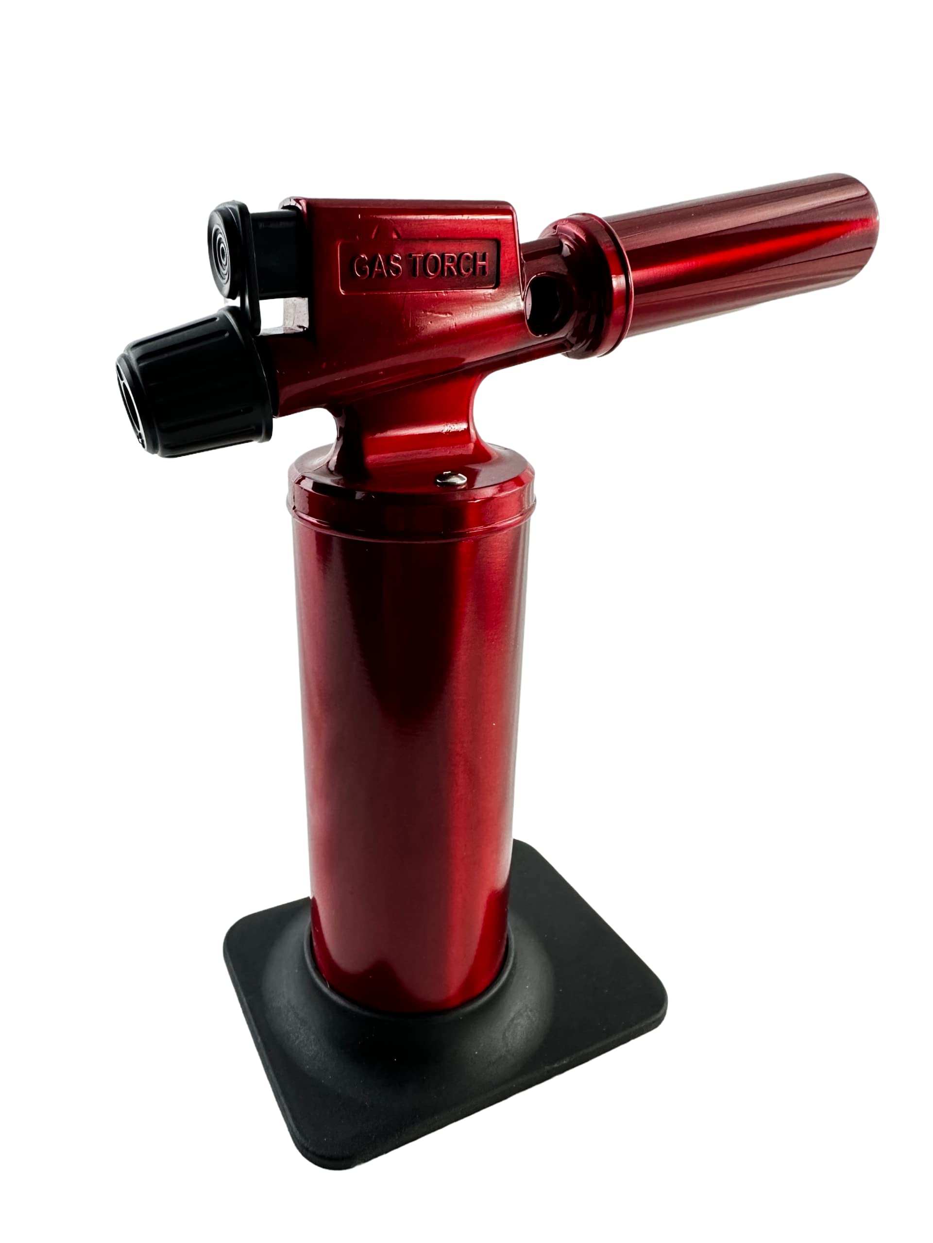 Space King Extended Tube Metal Shell Torch Lighter - Rustic Finish - Adjustable Flame - Use for Camping, Kitchen, Backyard, Travel, Beach, BBQ, Mountain, Outdoors, Travel, Garage, Welding, etc. (Red)
