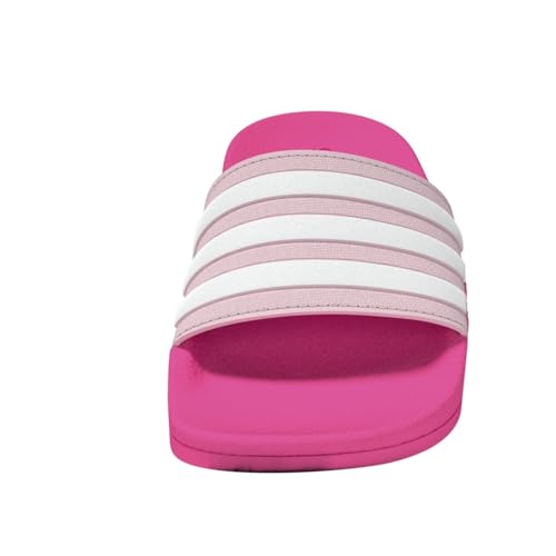 adidas Adilette Shower Slide Sandal, Clear Pink/White/Lucid Pink, 3 US Unisex Little Kid