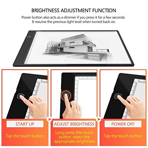 A4 Tracing Light Box Portable LED Light Table Tracer Board Dimmable Brightness Artcraft Light Pad for Artists Drawing 5D DIY Diamond Painting Sketchin