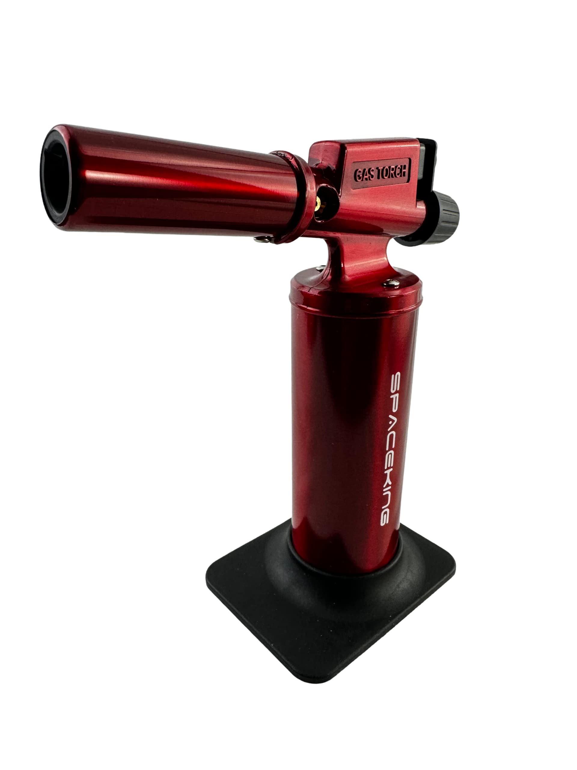 Space King Extended Tube Metal Shell Torch Lighter - Rustic Finish - Adjustable Flame - Use for Camping, Kitchen, Backyard, Travel, Beach, BBQ, Mountain, Outdoors, Travel, Garage, Welding, etc. (Red)