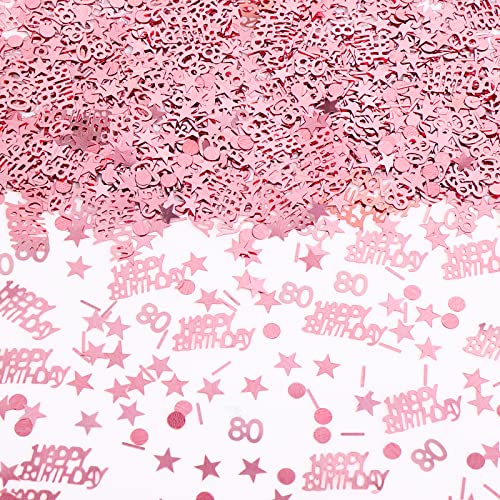 700 Pieces Happy Birthday Confetti Number 80 Metallic Sequins Table Confetti Special Events Cake Confetti Table Scatters Decorations Supplies for Birthday, Anniversary (80th Style)