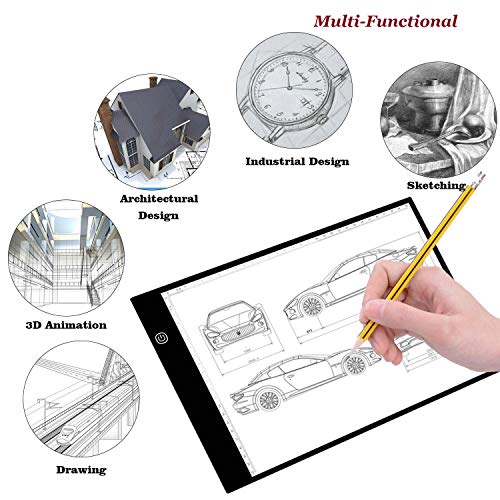 A4 Tracing Light Box Portable LED Light Table Tracer Board Dimmable Brightness Artcraft Light Pad for Artists Drawing 5D DIY Diamond Painting Sketchin