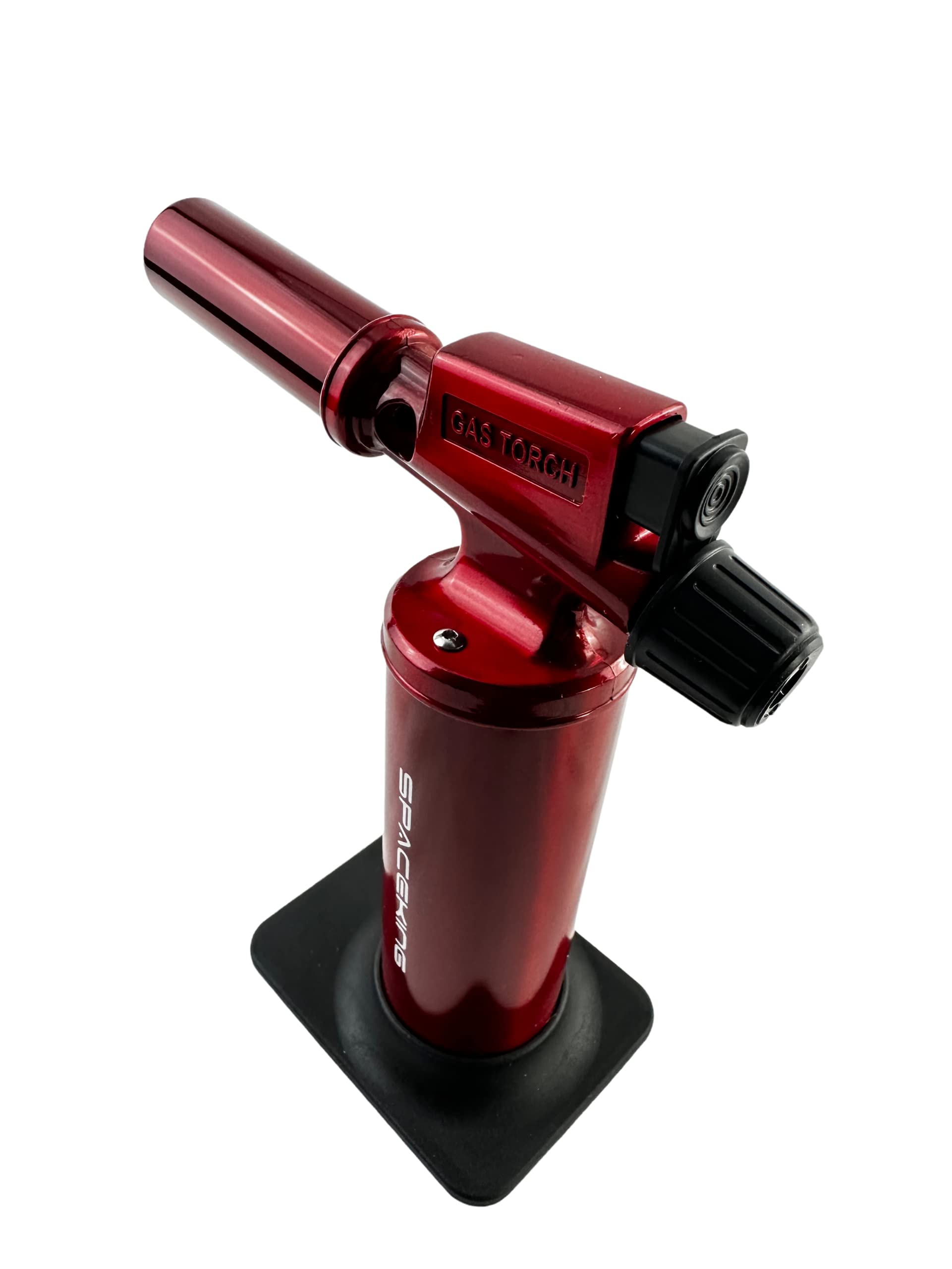 Space King Extended Tube Metal Shell Torch Lighter - Rustic Finish - Adjustable Flame - Use for Camping, Kitchen, Backyard, Travel, Beach, BBQ, Mountain, Outdoors, Travel, Garage, Welding, etc. (Red)