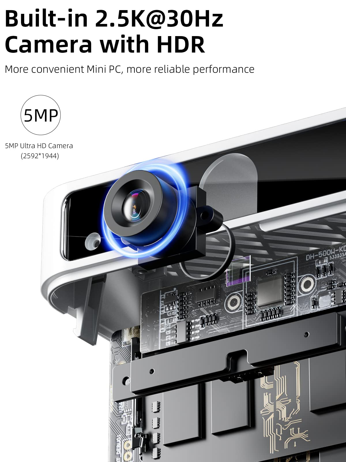MINISFORUM MC560 Mini PC Windows 11 Pro AMD Ryzen 5 5625U 16GB RAM 512GB SSD Mini Desktop Computer with 2.5K@30Hz Camera, Dual High-Fidelity Speakers, 1xHDMI / 1X USB C / 2X USB3.2 Port