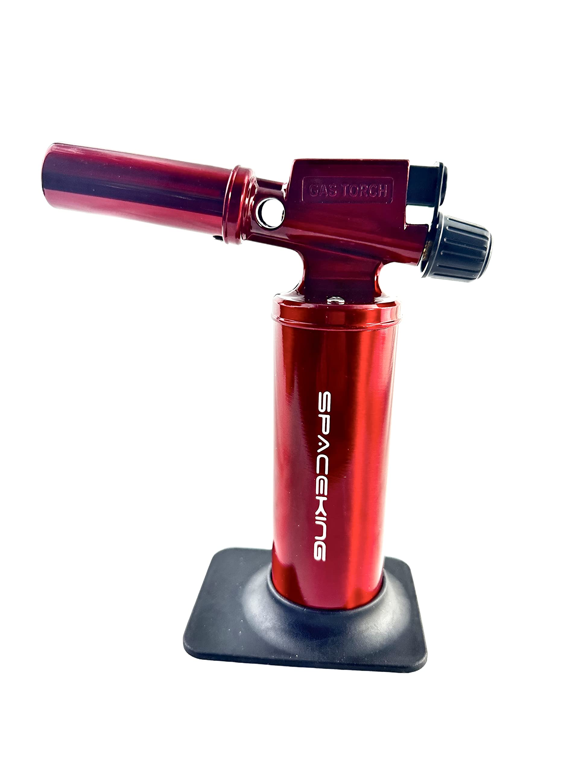 Space King Extended Tube Metal Shell Torch Lighter - Rustic Finish - Adjustable Flame - Use for Camping, Kitchen, Backyard, Travel, Beach, BBQ, Mountain, Outdoors, Travel, Garage, Welding, etc. (Red)