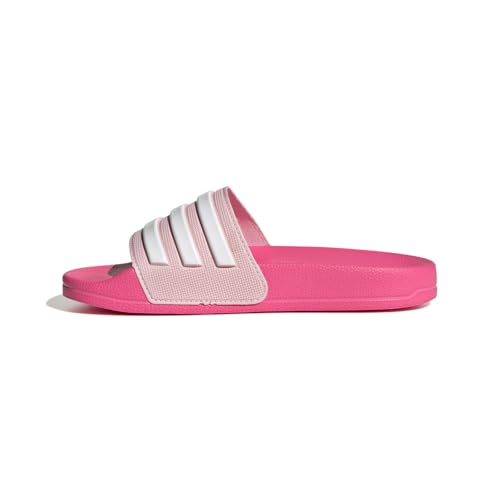 adidas Adilette Shower Slide Sandal, Clear Pink/White/Lucid Pink, 3 US Unisex Little Kid
