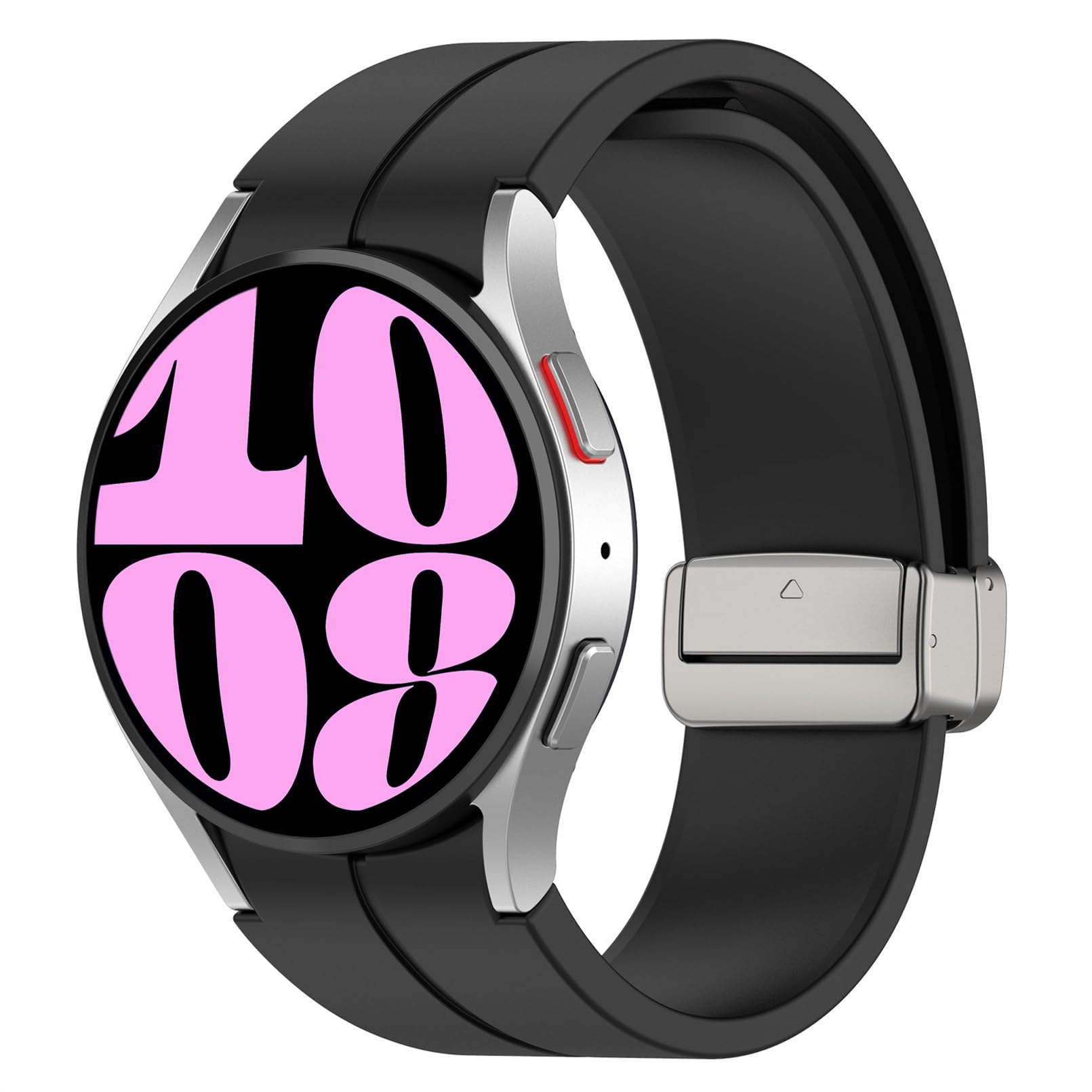 Magnetic Silicone Band for Samsung Galaxy Watch 7/6/5/4/fe Band 40mm 44mm/Watch 6 Classic 47mm 43mm/4 Classic 46mm 42mm Women/Men,for Samsung Watch 5 Pro Band 45mm,No Gap Strap Replacement Wristband