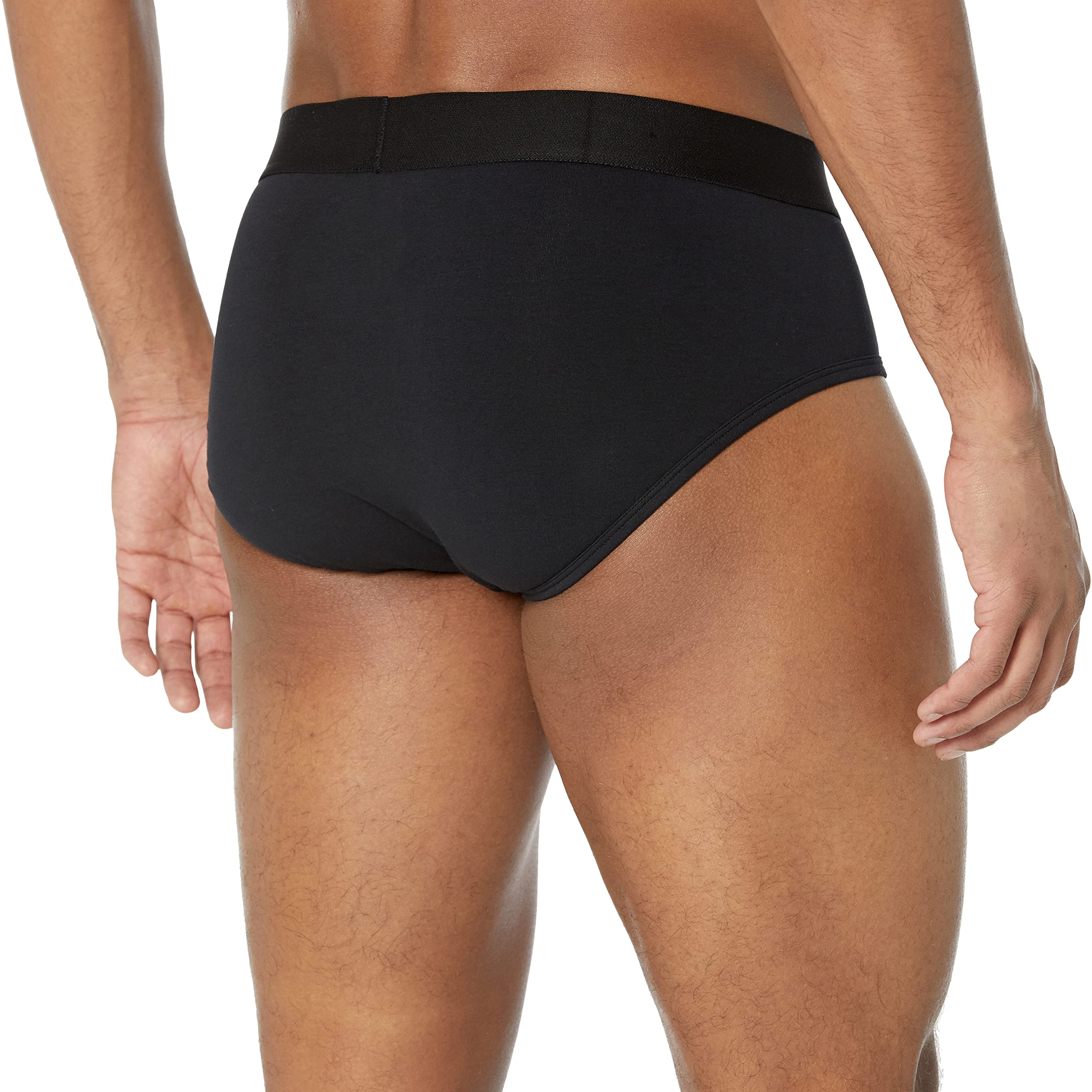 Amazon Essentials Men's Cotton Jersey Briefs, Pack of 7, Available in Big & Tall, Black, XX-Large