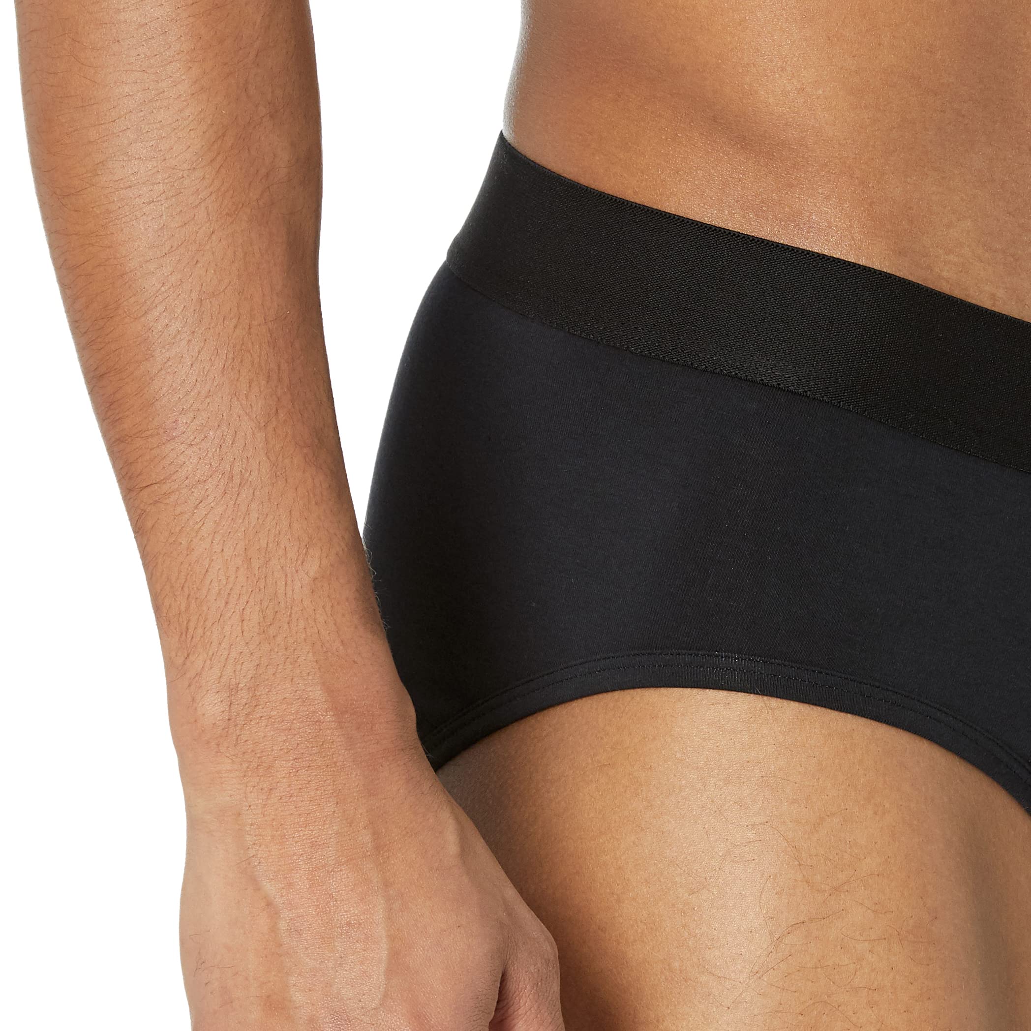 Amazon Essentials Men's Cotton Jersey Briefs, Pack of 7, Available in Big & Tall, Black, XX-Large