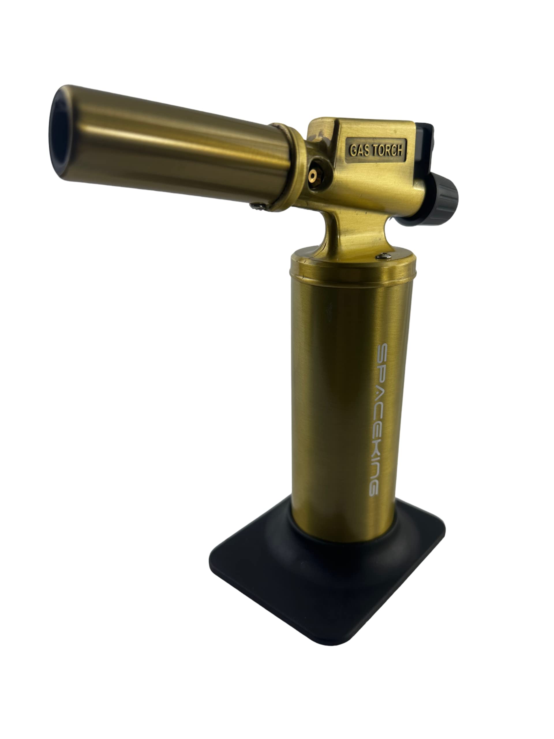 Space King Extended Tube Metal Shell Torch Lighter - Rustic Finish - Adjustable Flame - Use for Camping, Kitchen, Backyard, Travel, Beach, BBQ, Mountain, Outdoors, Travel, Garage, Welding, etc. (Gold)