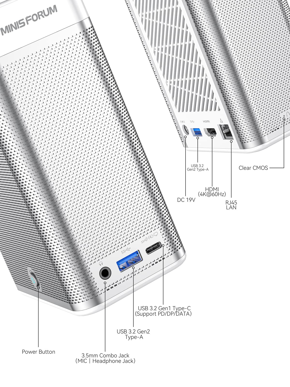 MINISFORUM MC560 Mini PC Windows 11 Pro AMD Ryzen 5 5625U 16GB RAM 512GB SSD Mini Desktop Computer with 2.5K@30Hz Camera, Dual High-Fidelity Speakers, 1xHDMI / 1X USB C / 2X USB3.2 Port