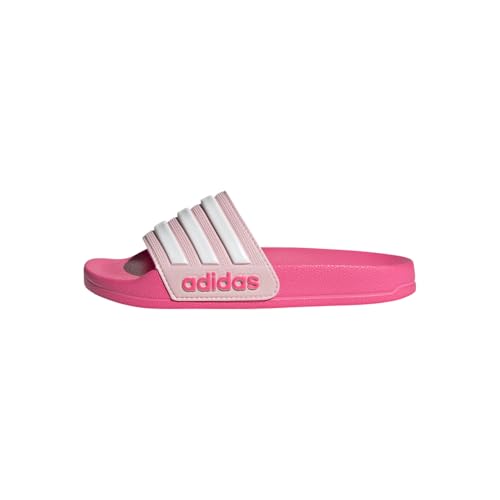 adidas Adilette Shower Slide Sandal, Clear Pink/White/Lucid Pink, 3 US Unisex Little Kid
