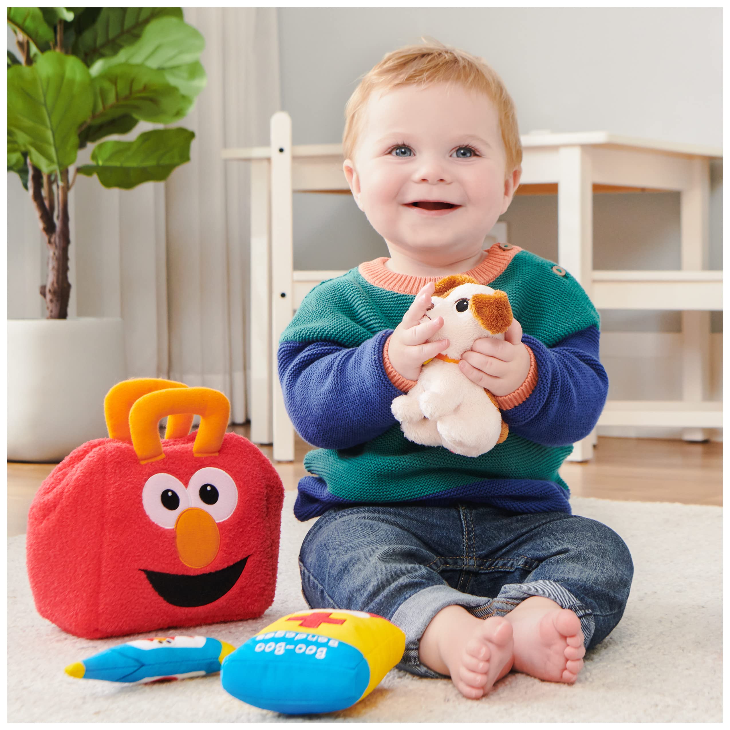 GUND Sesame Street Official Furry Friends Forever Elmo & Tango Checkup Playset, Premium Plush Sensory Playset for Ages 1 & Up, Red, 8”