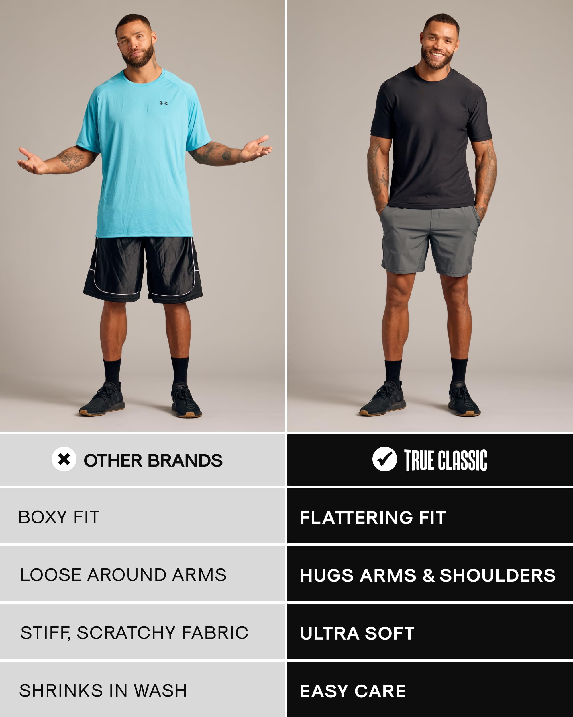 True Classic Workout Shirts for Men - Moisture-Wicking Dry-Fit Gym Shirts Men – Lightweight Athletic Shirts, Quick-Dry Polyester Mens Workout Shirts, Pack of 1, Heather Navy, XL