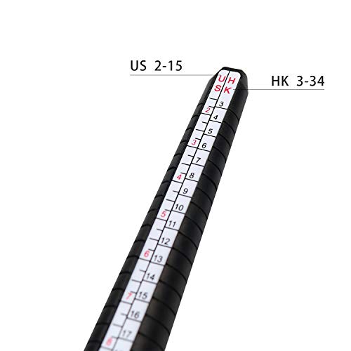 PUPUKA Ring Sizer, US Size 2-15 EUR Size 41-76 with Half Size, Easy-to-Use Ring Sizer Measuring Tool
