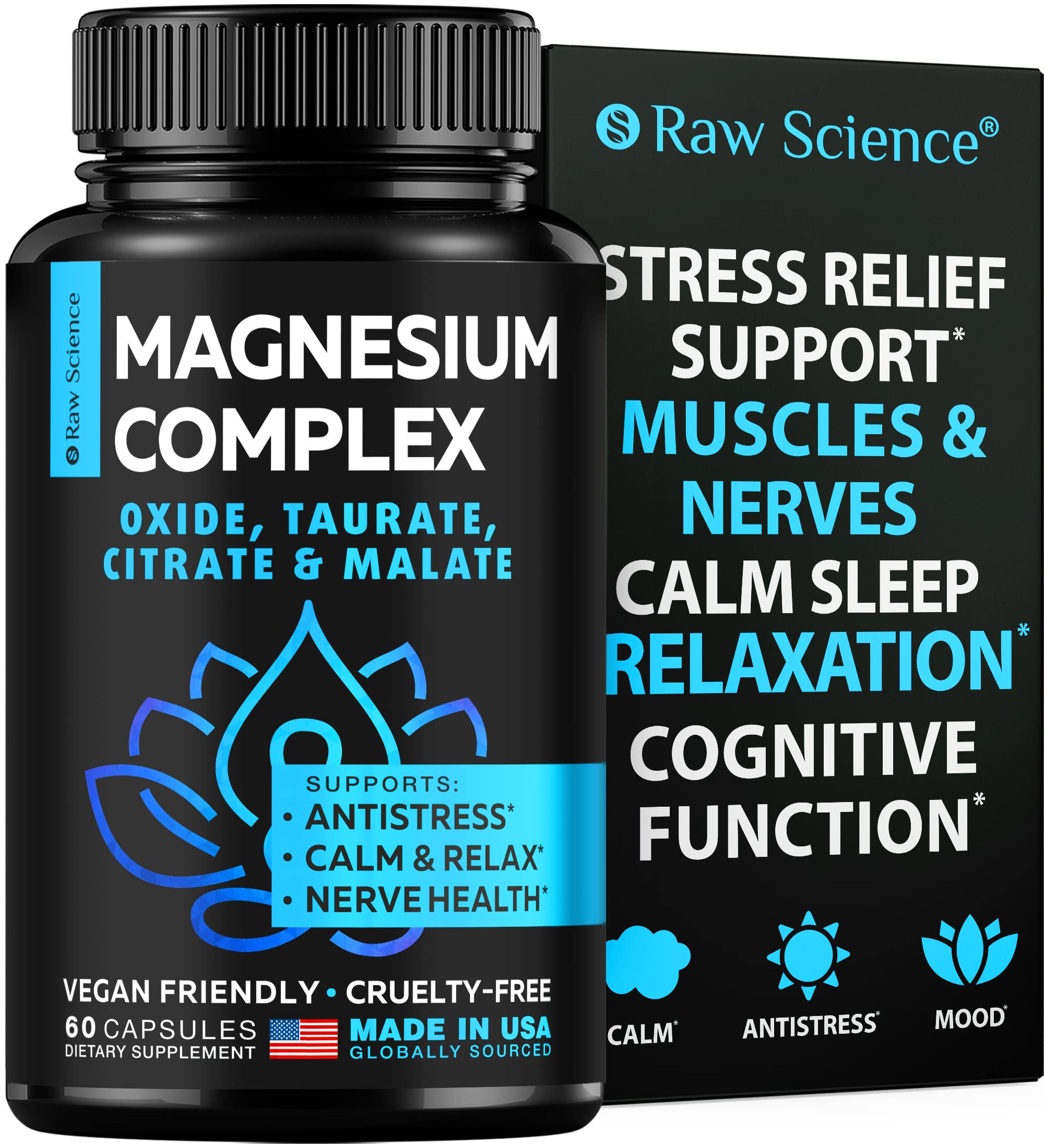 Magnesium Citrate Capsules - High Absorption Magnesium Supplement for Muscle, Nerve Health and Relaxation