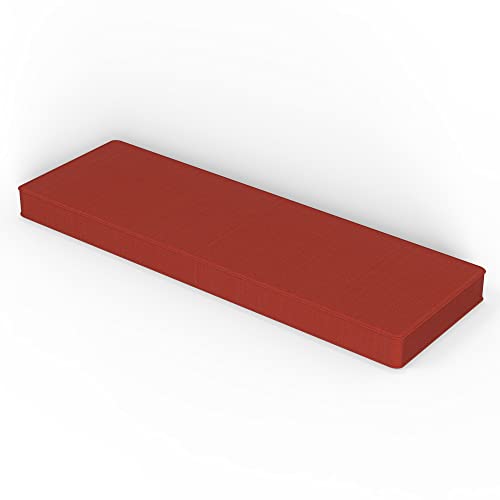Sundale Outdoor Waterproof Olefin Bench Cushion, 59 x 18 x 4 Inch Outdoor/Indoor Durable Thicken Pad with Adjustable Straps, Patio Garden Sofa Settee Couch Loveseat Cushion (Red)