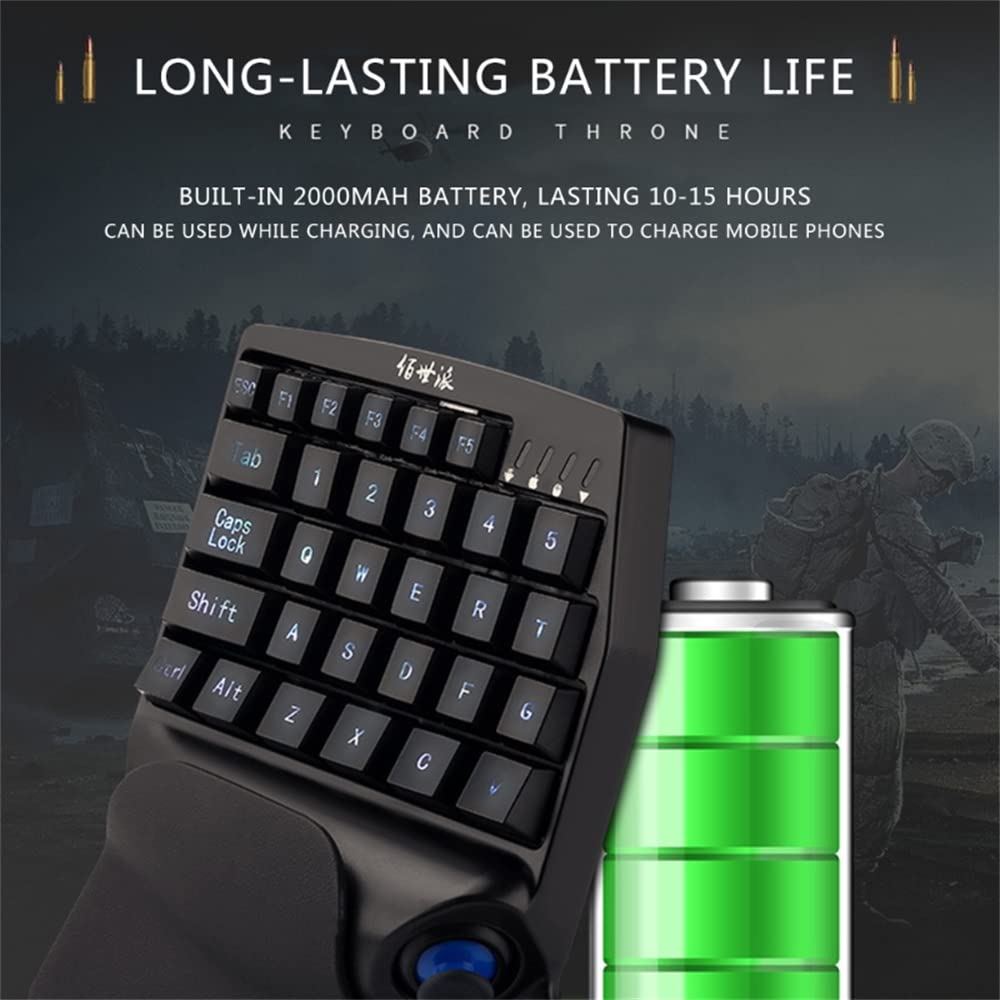 Aoyygg 20CB Wired Gaming Keyboard, Mechanical Keyboard, One Hand Automatic Pressure Rocker Left-Handed Keyboard, Mechanical Key Board for Battleground Game