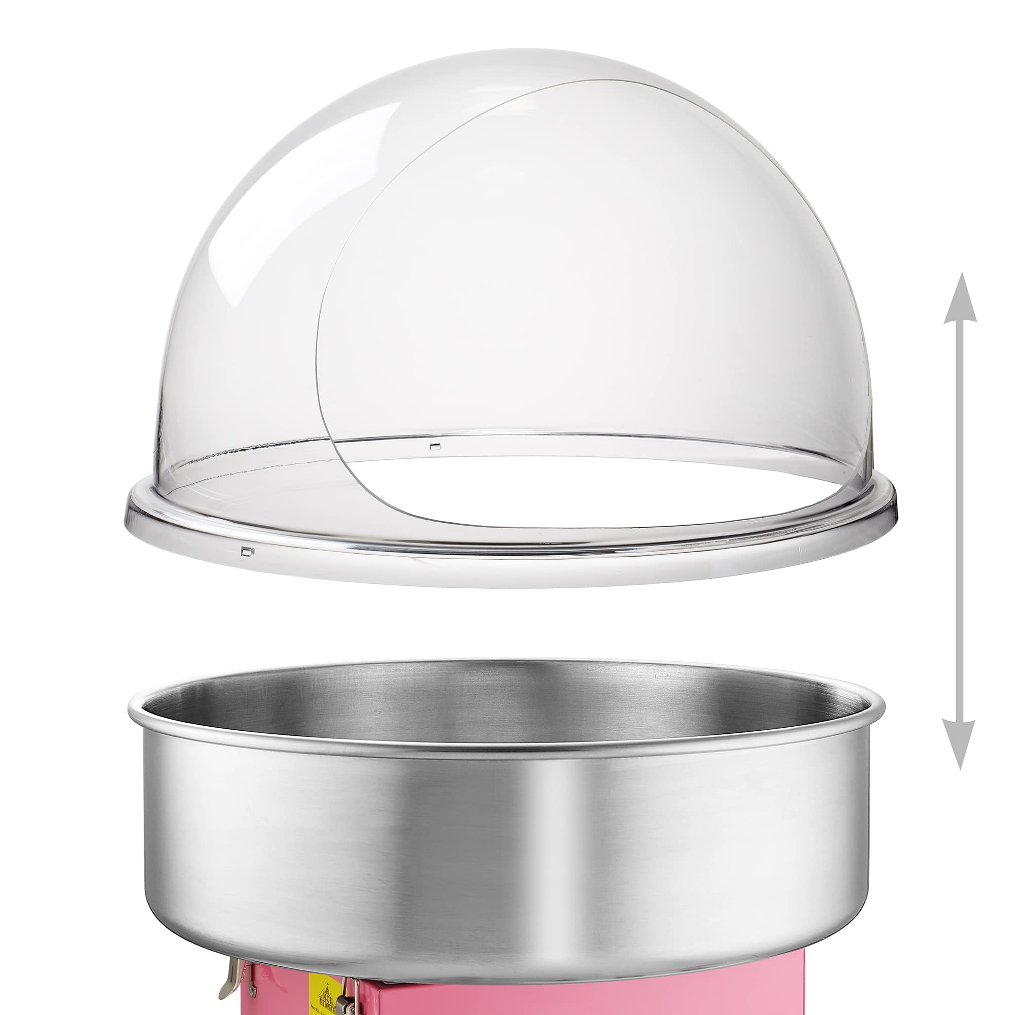 Olde Midway Commercial Quality Cotton Candy Machine and Electric Candy Floss Maker with Bubble Shield