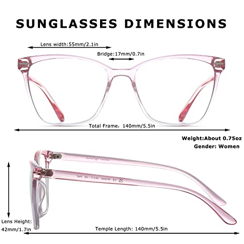 Blue Light Blocking Glasses for Women Men, Ultra Light Computer/TV/Gaming Glasses, Anti Eyestrain UV Glare, Non-Prescription