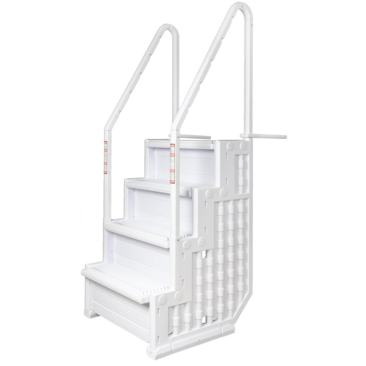 Aqua Select Everest in Pool Steps | White | for Above Ground Swimming Pools | Mount to Decks 48 to 54 Inches | Safety Stairs Capacity Up to 350 Pounds