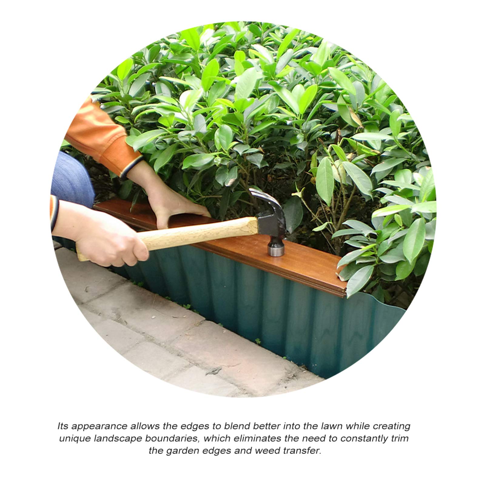 Yardwe 3rolls Panels Grass Fences Corrugated Decoration Ripple Borders Planting Plant Home Mxcm Tree Plastic for Flowerbeds Edging Stones Bed Edgings Flexible Stop Root Plants