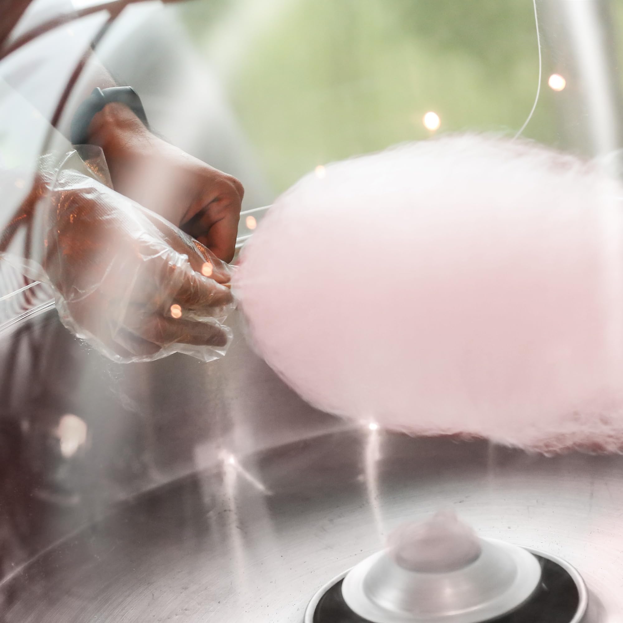 Olde Midway Commercial Quality Cotton Candy Machine and Electric Candy Floss Maker with Bubble Shield
