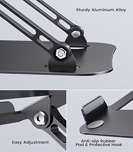 Orlian Laptop Stand Adjustable Computer Stand Sturdy Aluminum Laptop Stand for Desk Foldable Laptop Holder Portable Laptop Riser for 11β17-inch Laptop Notebook Tablet and More