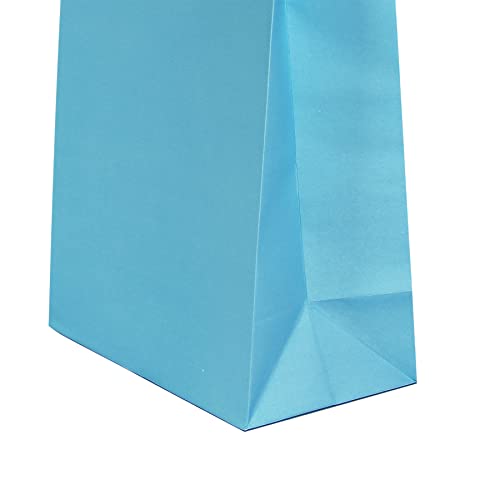 ADIDO EVA 12 PCS Small Gift Bags Blue Kraft Paper Bags with Handles for Party Favors (8.2 x 6 x 3.1 In)