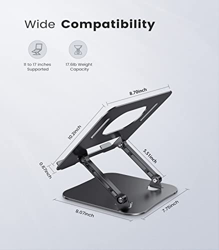 Orlian Laptop Stand Adjustable Computer Stand Sturdy Aluminum Laptop Stand for Desk Foldable Laptop Holder Portable Laptop Riser for 11β17-inch Laptop Notebook Tablet and More