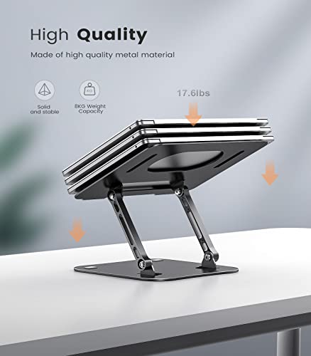 Orlian Laptop Stand Adjustable Computer Stand Sturdy Aluminum Laptop Stand for Desk Foldable Laptop Holder Portable Laptop Riser for 11β17-inch Laptop Notebook Tablet and More