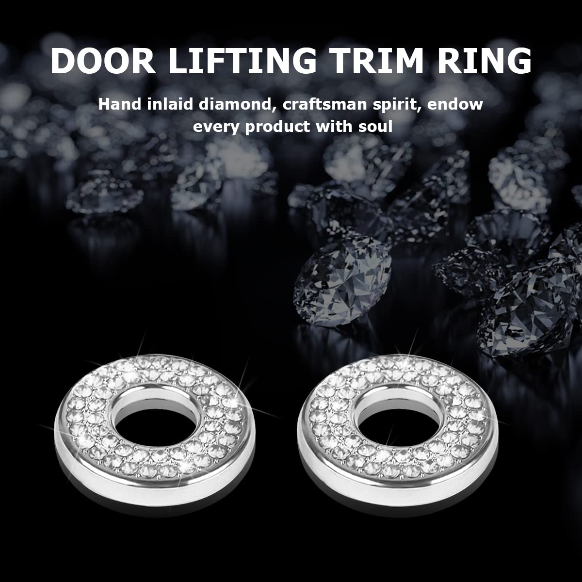 4PCS Bling Inner Car Door Lock Cover Stickers, Rhinestones Pull Rod Bolt Decorations, Crystal Auto Decals for Women Girls, Sparkly Car Door Lock Pin Caps for C Class C200L GLC260 C260L