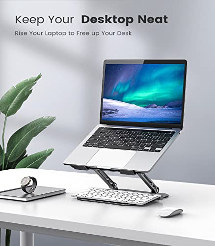 Orlian Laptop Stand Adjustable Computer Stand Sturdy Aluminum Laptop Stand for Desk Foldable Laptop Holder Portable Laptop Riser for 11β17-inch Laptop Notebook Tablet and More