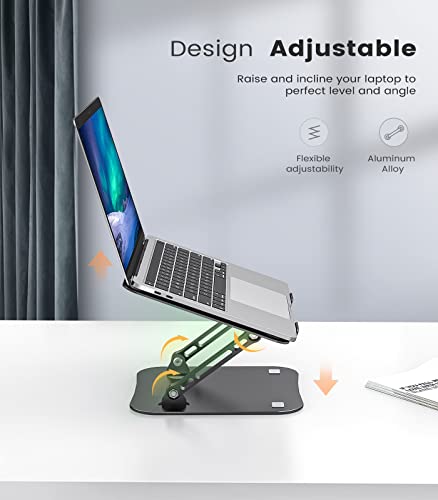 Orlian Laptop Stand Adjustable Computer Stand Sturdy Aluminum Laptop Stand for Desk Foldable Laptop Holder Portable Laptop Riser for 11β17-inch Laptop Notebook Tablet and More