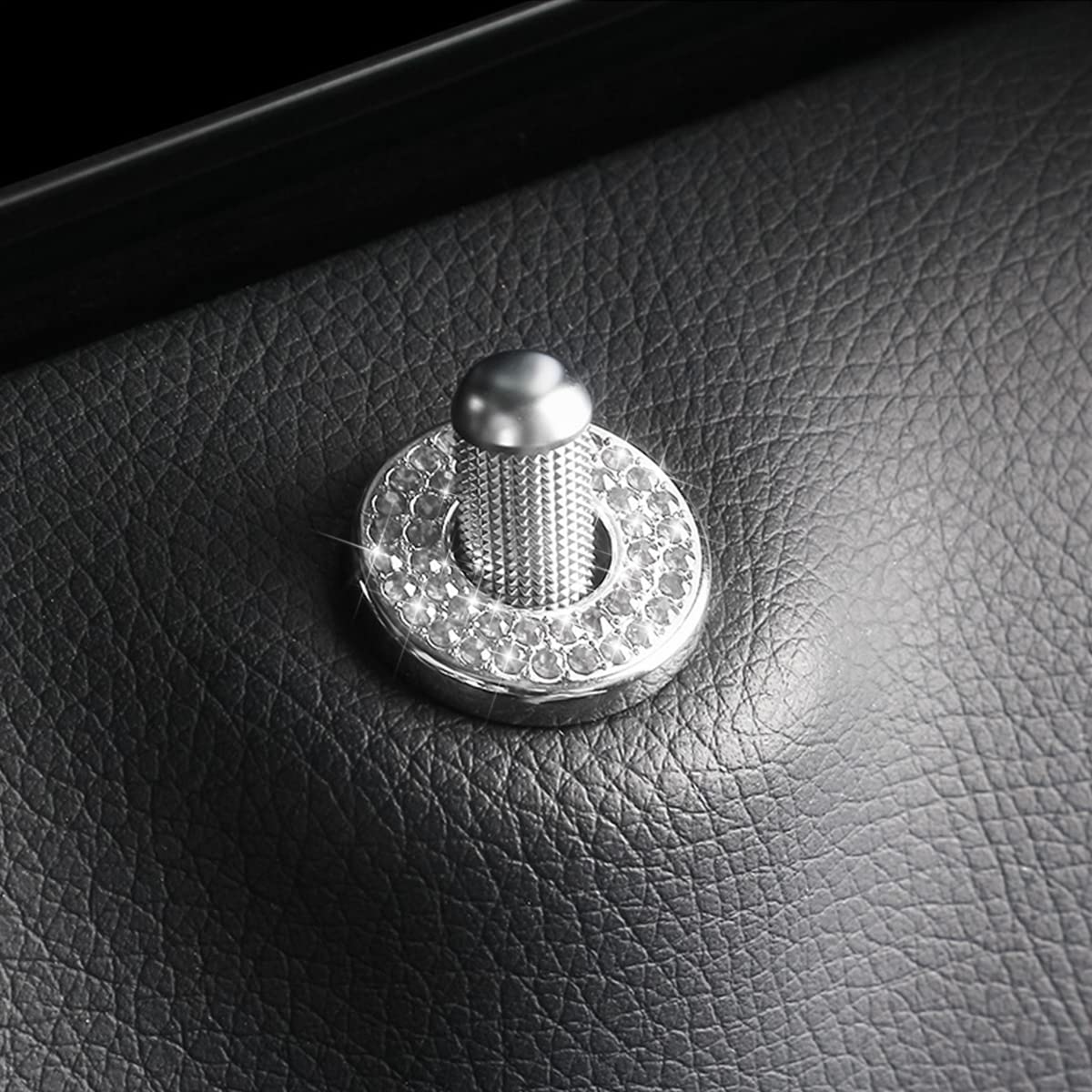 4PCS Bling Inner Car Door Lock Cover Stickers, Rhinestones Pull Rod Bolt Decorations, Crystal Auto Decals for Women Girls, Sparkly Car Door Lock Pin Caps for C Class C200L GLC260 C260L