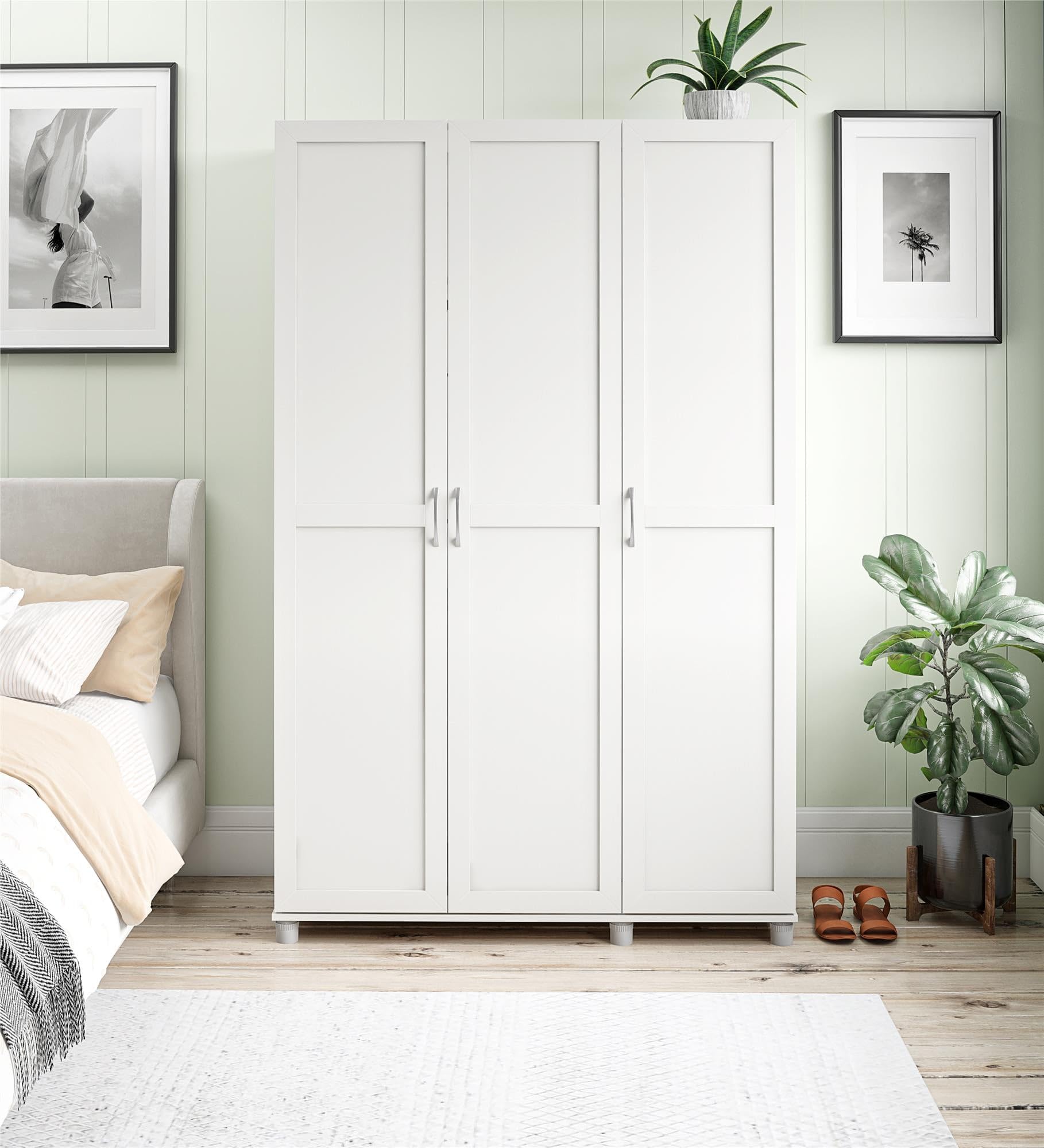 Ameriwood Home Systembuild Evolution Lory Framed 3 Door Wardrobe in White