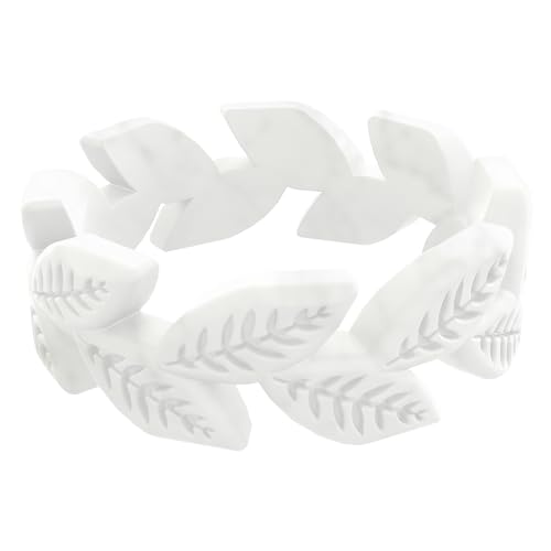 QALO Silicone Ring for Women, Pearl Vine (Size 7) - Breathable & Durable Silicone Wedding Bands - Comfort Fit Silicone Wedding Rings - Rubber Engagement Rings for Her