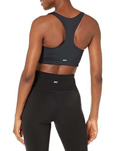 Amazon Essentials Women's Active Sculpt V-Neck Medium Support Sports Bra - Discontinued Colors, Black, 6X