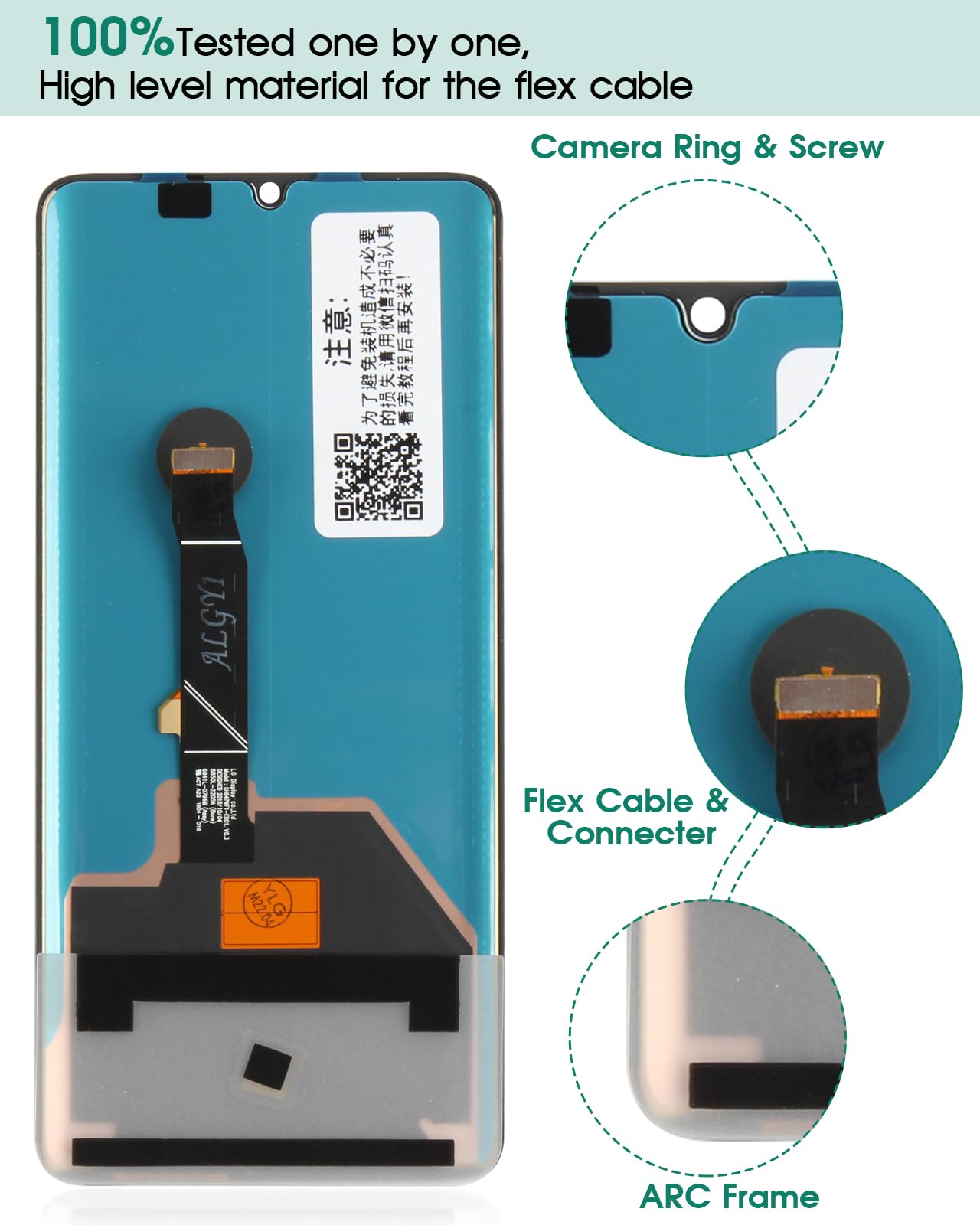 OLED for Huawei P30 Pro Screen Replacement LCD Display for VOG-L29 VOG-L09 VOG-AL00 VOG-TL00 Touch Screen Digitizer Assembly Replacement Repair Parts (Support Fingerprints)