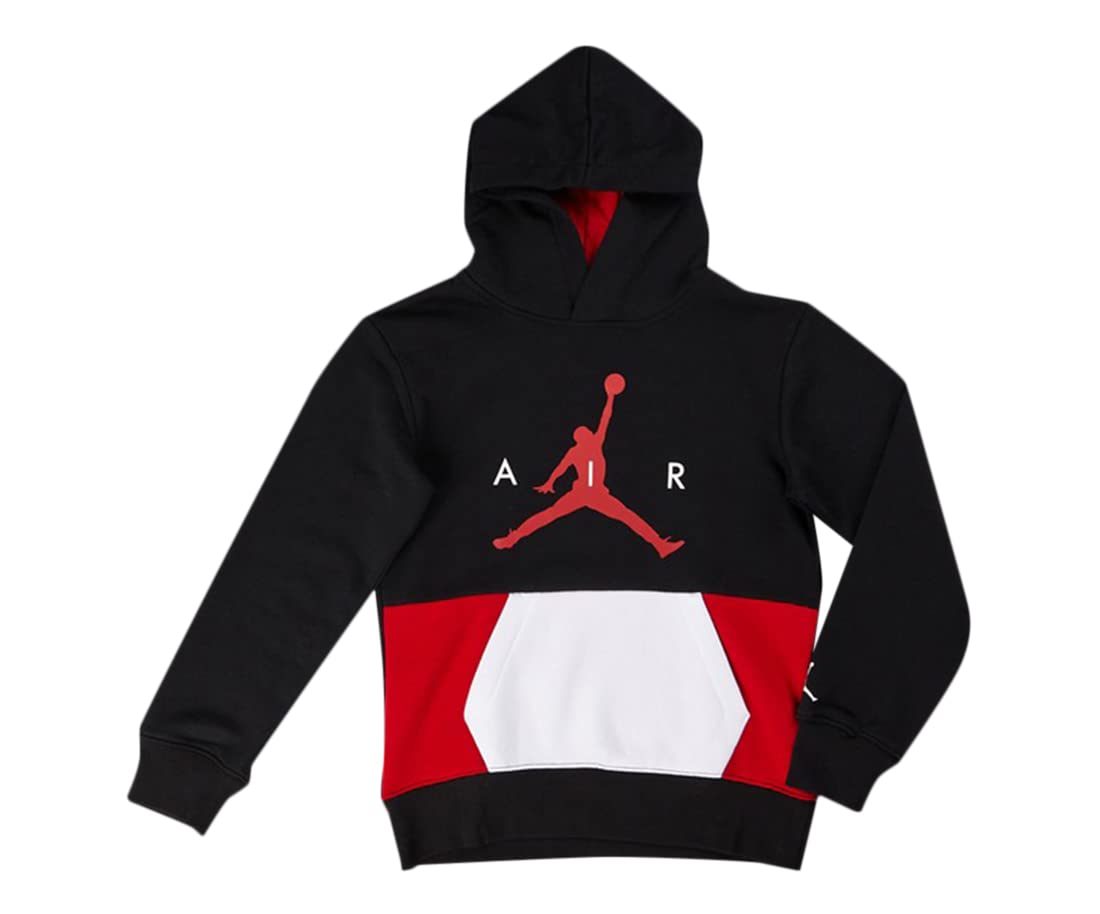 Nike Wild Utility Pullover Boys Active Hoodies Size M, Color: Black/Red/White-Black