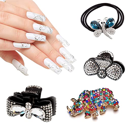 Amaoz Rhinestone Jewel Pickup Tool,Dual-ended Picker Dotting Pen Crystal Studs Wax Pen, Flat Back Gems Round Rhinestones for Nails Decoration Crafts Eye Makeup Clothes Shoes︱Mix SS4 6 10 12 16︱3500PCS