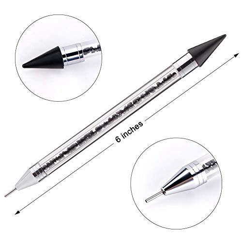 Amaoz Rhinestone Jewel Pickup Tool,Dual-ended Picker Dotting Pen Crystal Studs Wax Pen, Flat Back Gems Round Rhinestones for Nails Decoration Crafts Eye Makeup Clothes Shoes︱Mix SS4 6 10 12 16︱3500PCS