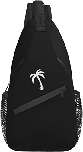 Palm Tree Slanted Sling Bag Crossbody Daypack Travel Hiking Mini Fashion Shoulder Backpack for Men Women Kids