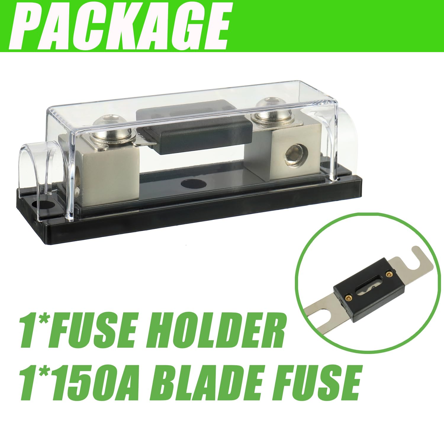 SIGANDG 1/0 or 4 Gauge AWG Inline ANL Fuse Holder with 150 Amp Fuse