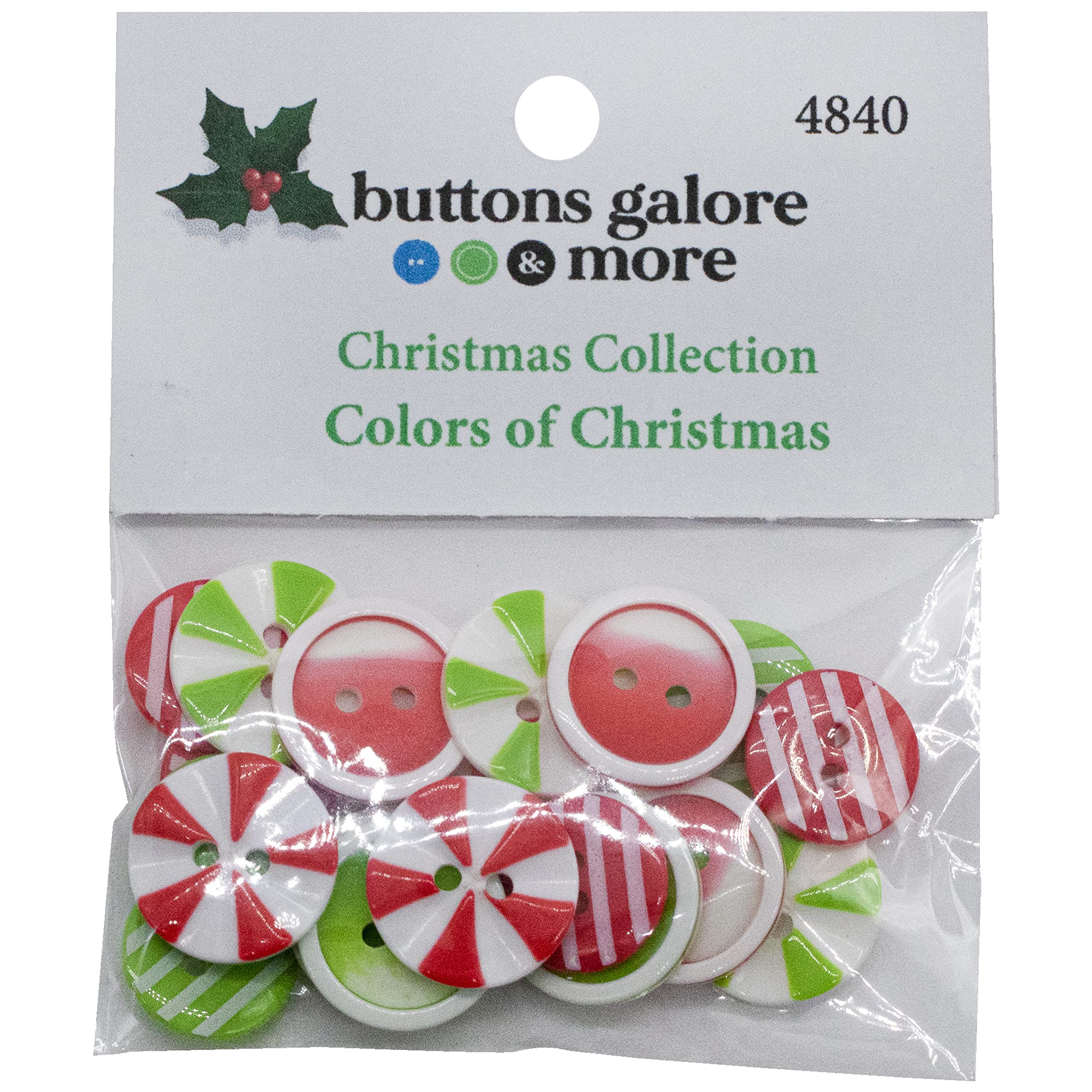 BUTTONS GALORE, INC Christmas Galore Themed Buttons-Colors 18/Pkg