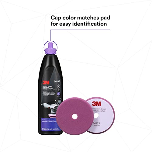 3M Perfect-It Random Orbital Polish, 34133, 1 Pint, Fast Cutting Polisher for Automotive Buffing & Polishing, High-Gloss Finish
