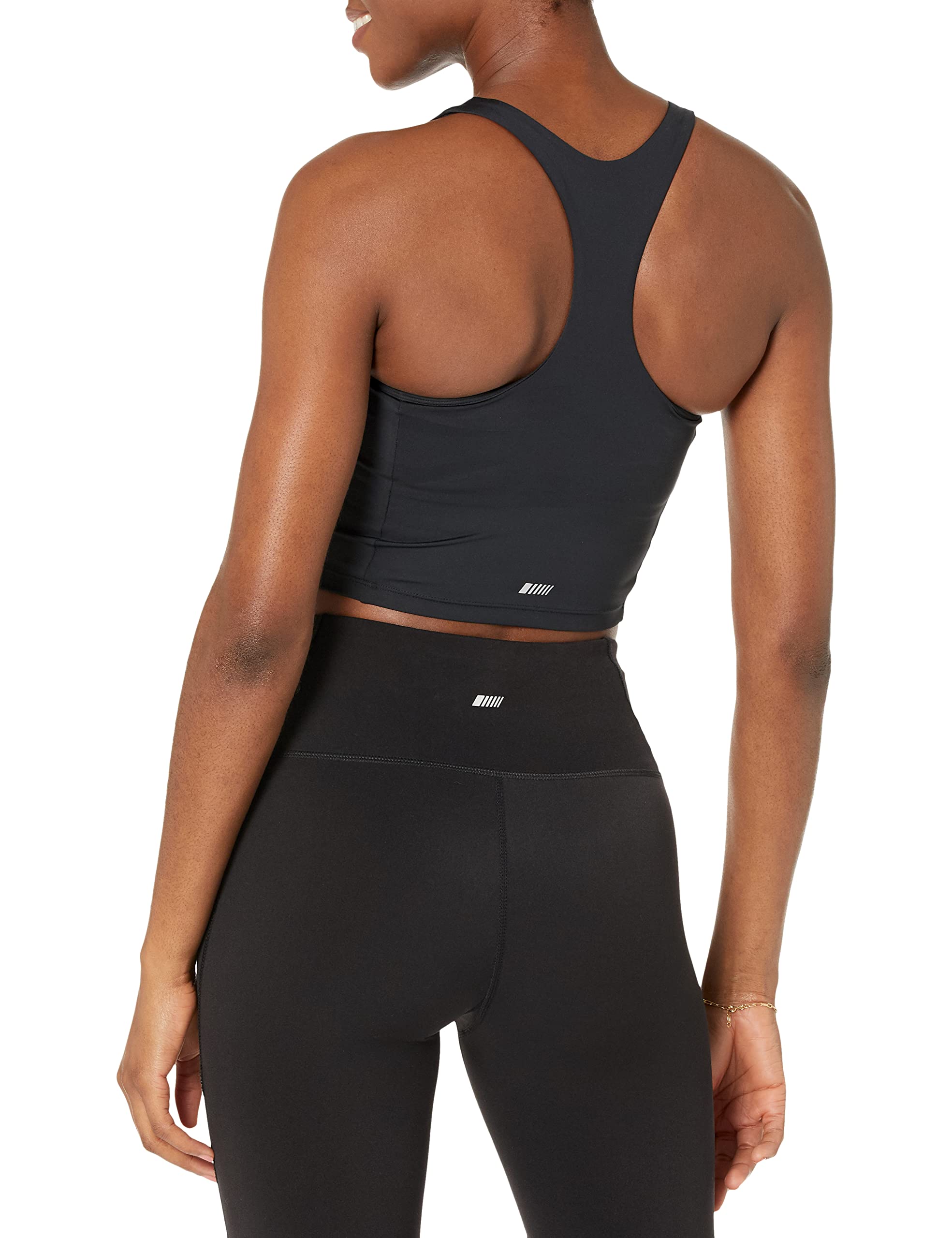 Amazon Essentials Women's Active Sculpt High Neck Racer Back Sports Bra Tank - Discontinued Colors, Black, 1X