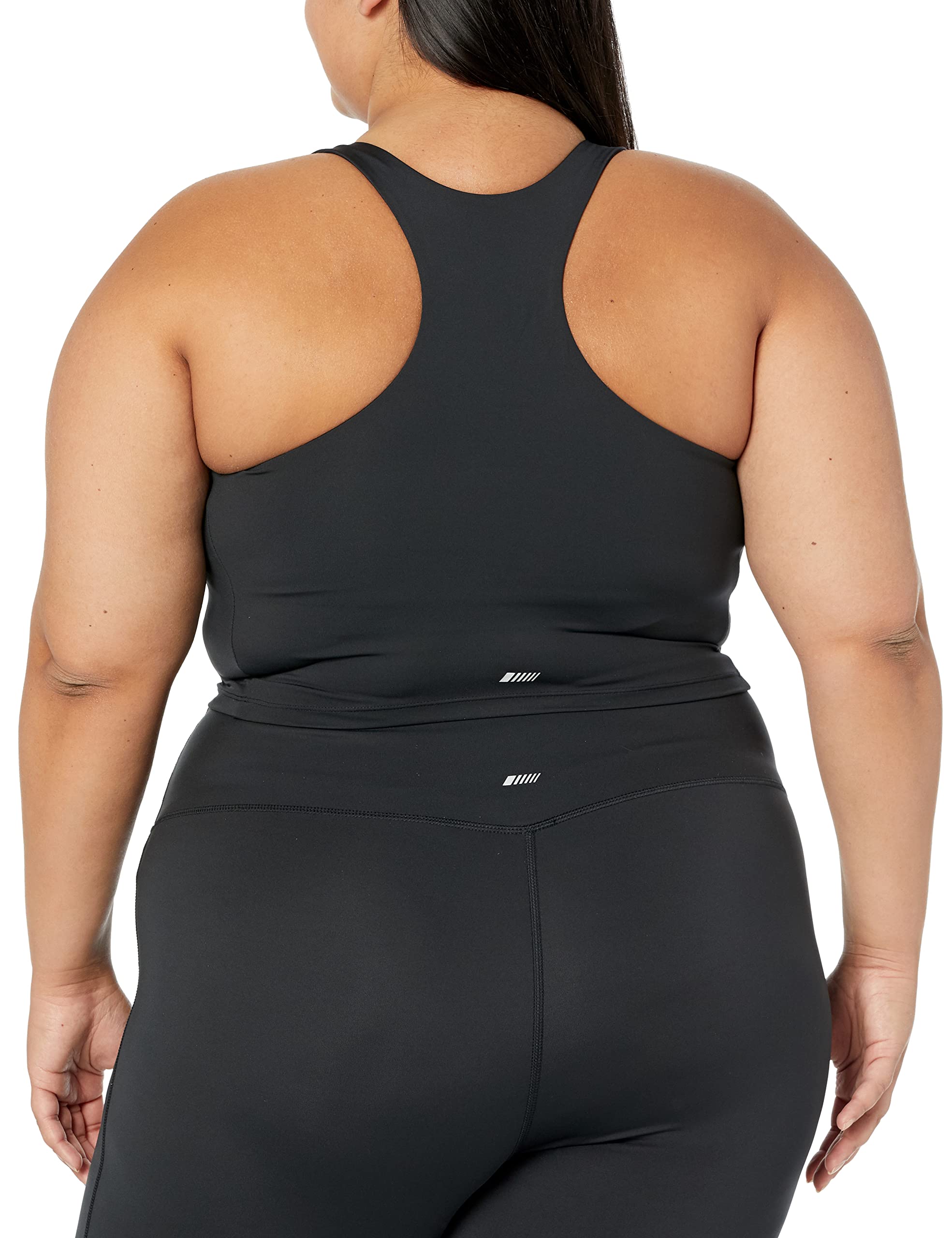 Amazon Essentials Women's Active Sculpt High Neck Racer Back Sports Bra Tank - Discontinued Colors, Black, 1X
